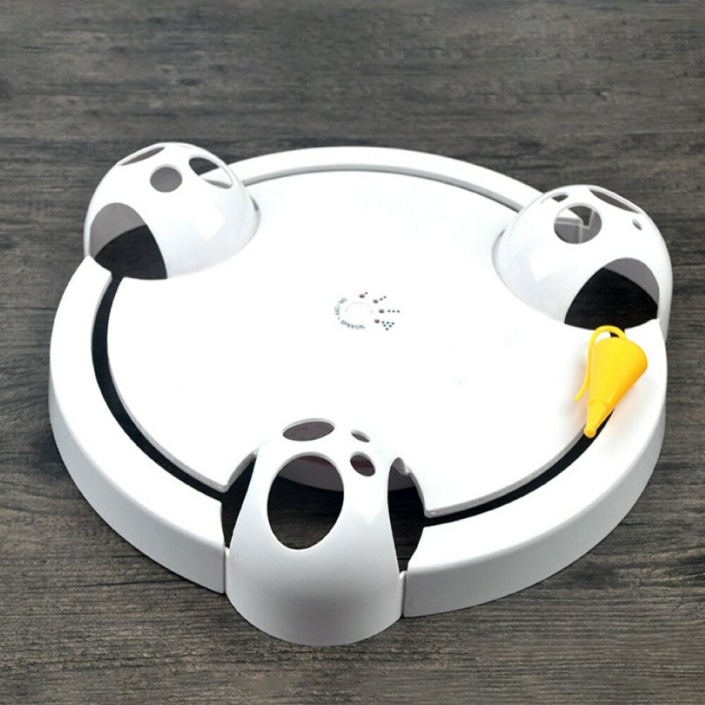 Pet Cat Catching Mouse Toy Rotating Electronic Mouse Troubleshooting Kitten Cat Crazy Turntable Speed Adjustment Interactive Toy Cat Accessories Cat Toy (Белый)