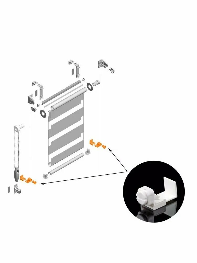 20252025Натяжитель лески на распашную створку окна. Белый (2 ШТ.)