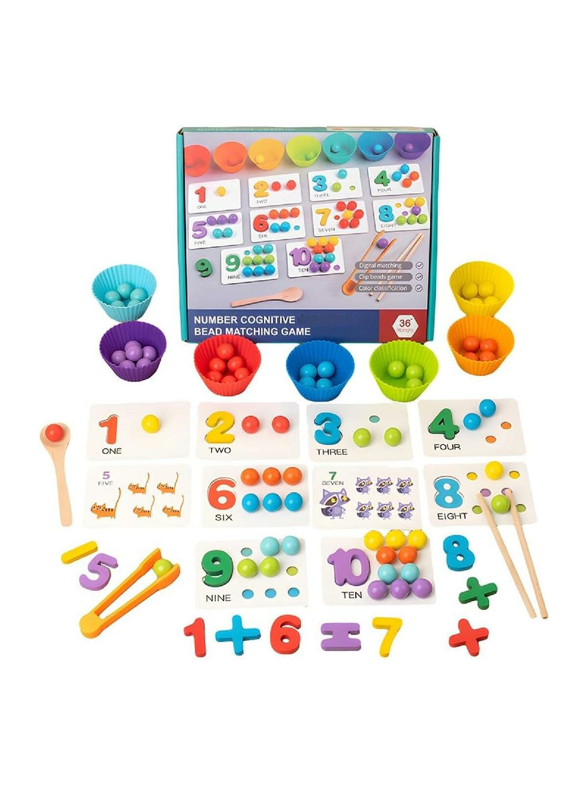 Игра по подбору чисел и цветов для малышей, развивающая мелкую моторику и математические навыки