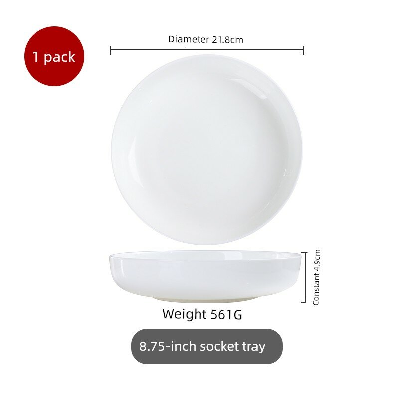 Набор глубоких тарелок из костяного фарфора для дома, креативные керамические тарелки, белые керамические обеденные