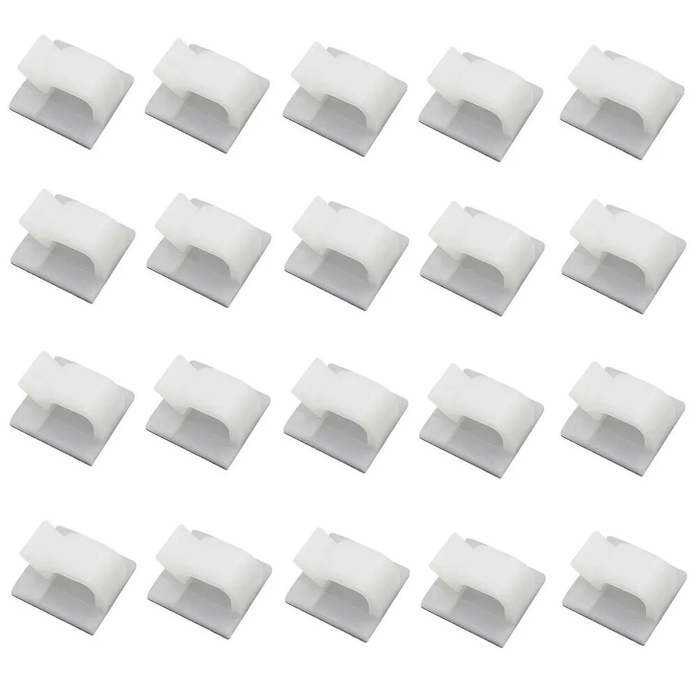 Крепежи для кабелей 14x14 мм, клипсы для проводов и гирлянд самоклеящейся, крепление для проводов, 20 шт