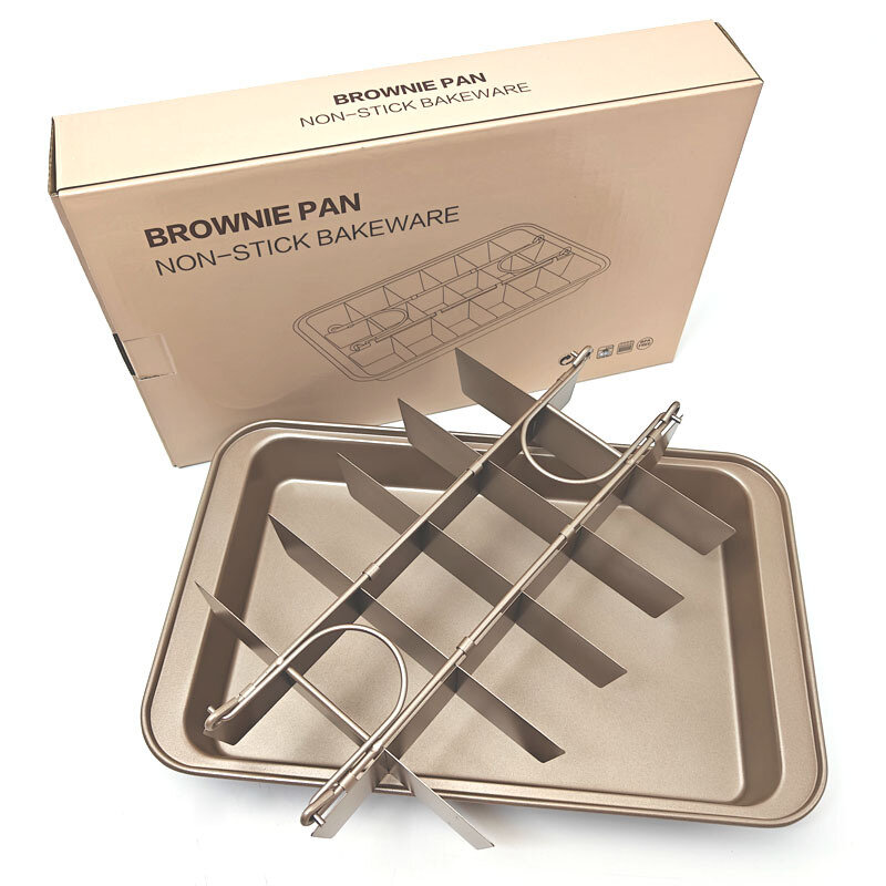 В наличии 18-ячеечная форма для выпечки брауни, квадратная, с антипригарным покрытием, инструмент для выпечки, форма для брауни
