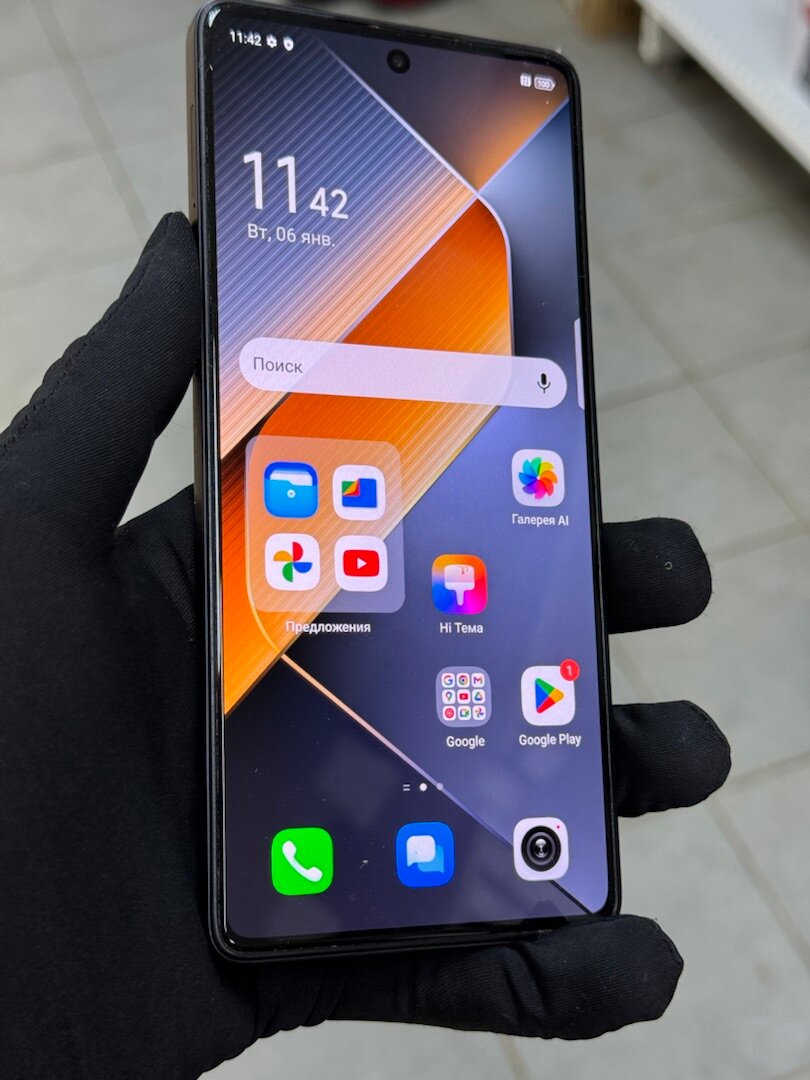 Смартфон TECNO Pova 6 12/256 ГБ Global для РФ, Dual nano SIM, meteorite gray Б/У Уценка