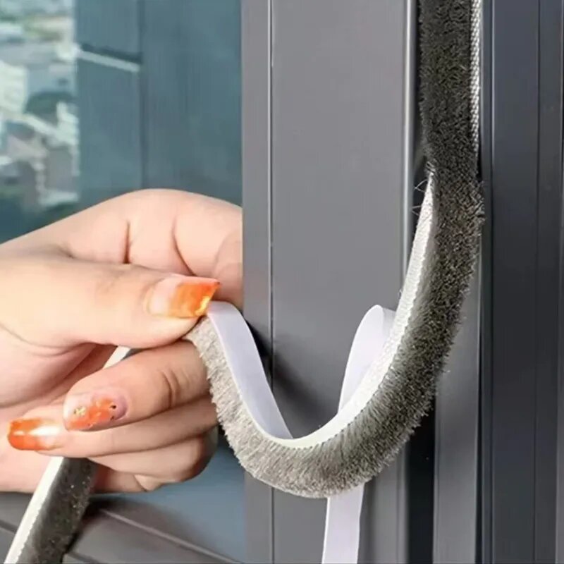 Уплотнительная Лента Venturety Для Дверей И Окон, Самоклеящаяся Щеточная Лента Для Защиты От Сквозняков, Пыли И Шума