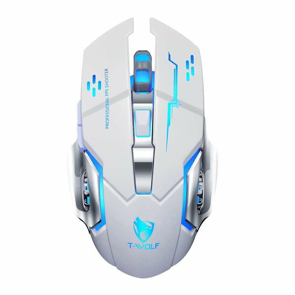 Thunder Wolf Q13 Зарядное Безшумное Беспроводное Игровое Деловое Светящееся Механическое Кросс-Бордерное [Q13 Двухрежимное] Белое Жемчужное