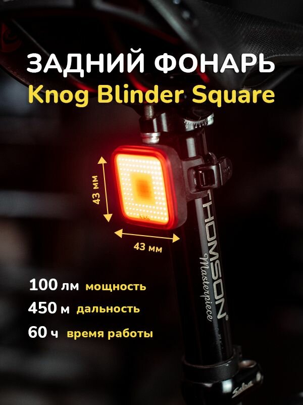 Фонарь задний Knog Blinder Square Rear