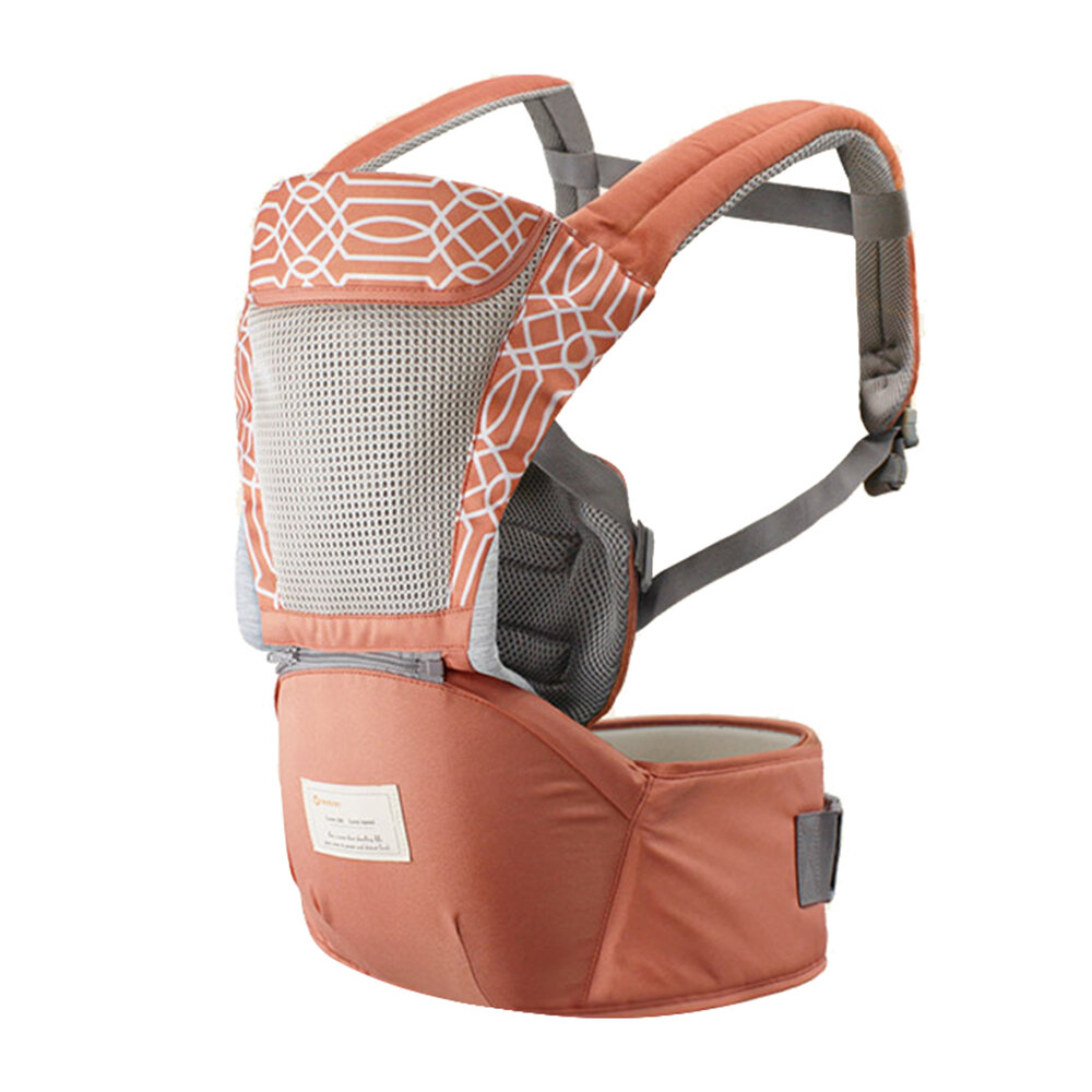 Рюкзак-переноска для детей с сиденьем для бедер Дышащий и съемный дизайн Регулируемый ремень Боковые карманы Многофункциональный эргономичный рюкзак для переноски детей Безопасное сиденье-пояс для детей от 0 до 36 месяцев Для младенцев и