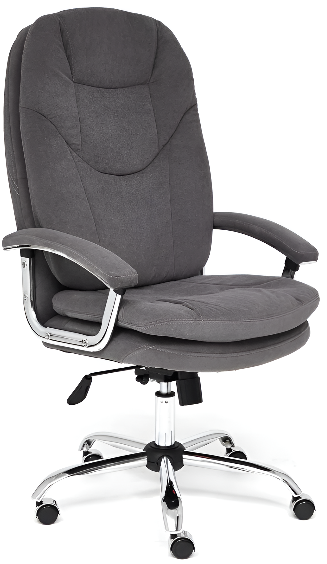 Кресло компьютерное Tetchair Softy Lux флок gray, с подлокотниками