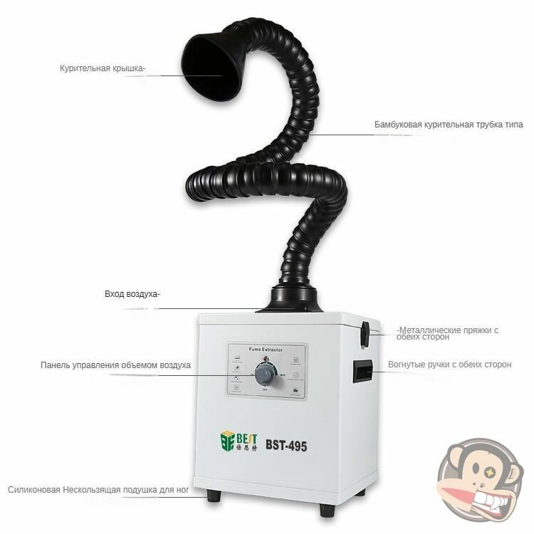 Дымоуловитель BST-495 150Вт, 1 канал,285*245*345,110V/220V