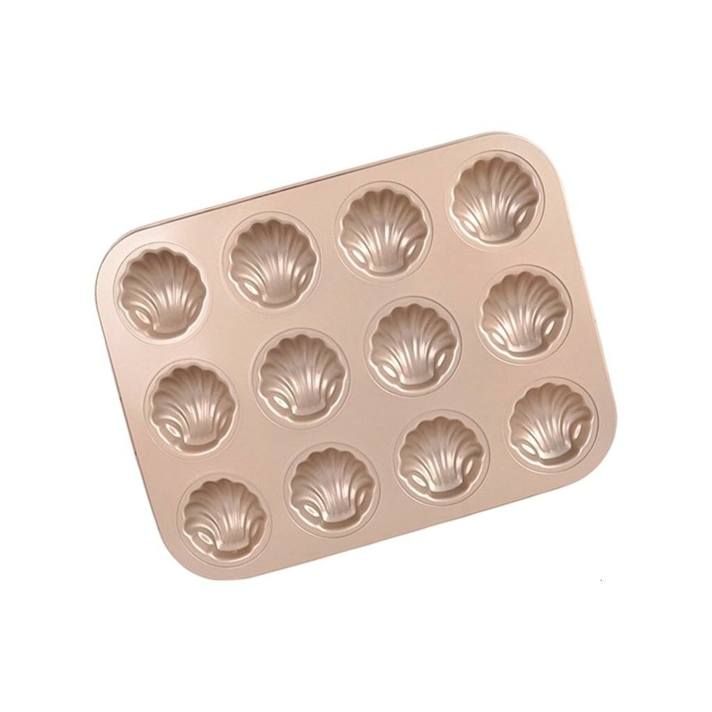 Форма для пирожных мадлен из углеродистой стали, 6/12 ячеек, 12 Мэдлин