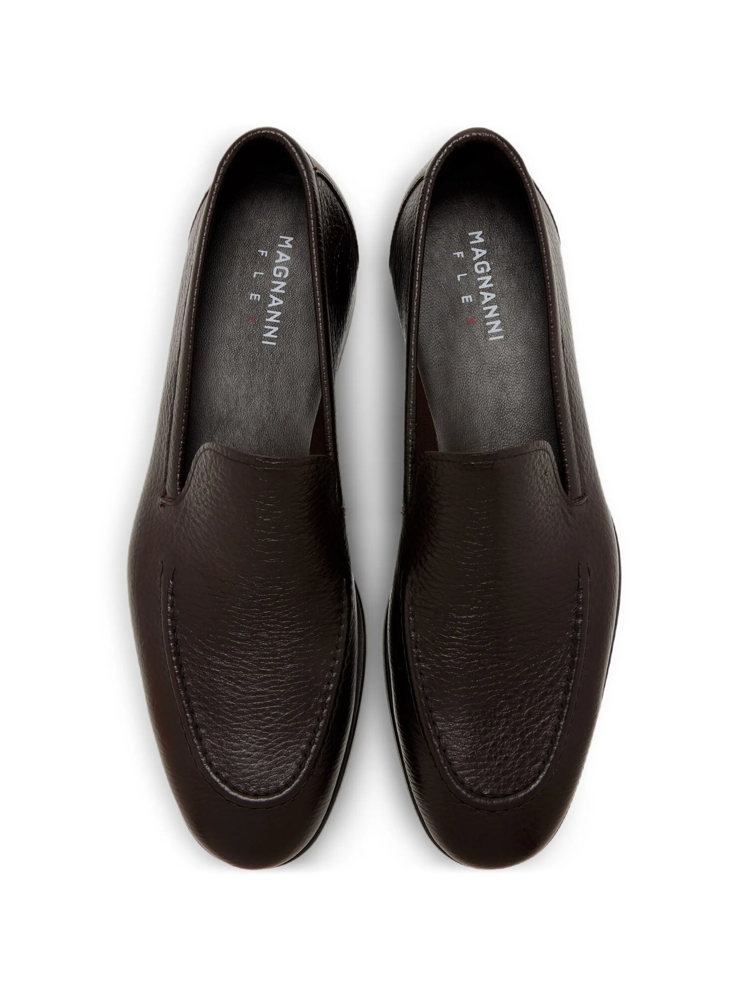 Лоферы MAGNANNI Topstitched leather loafers, размер 41.5, brown — фото 1