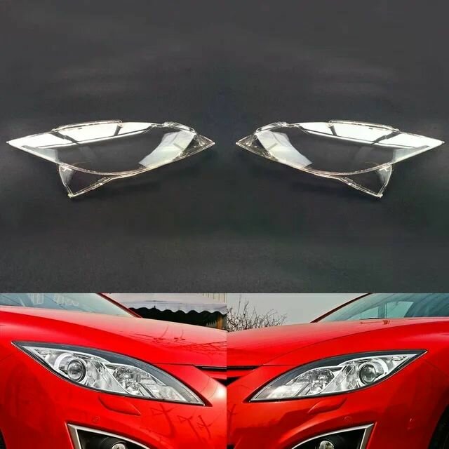 Подходит для Mazda 6 2009 - 2016 автомобильных передних фонарей крышки стекла для замены абажура, 2 шт.
