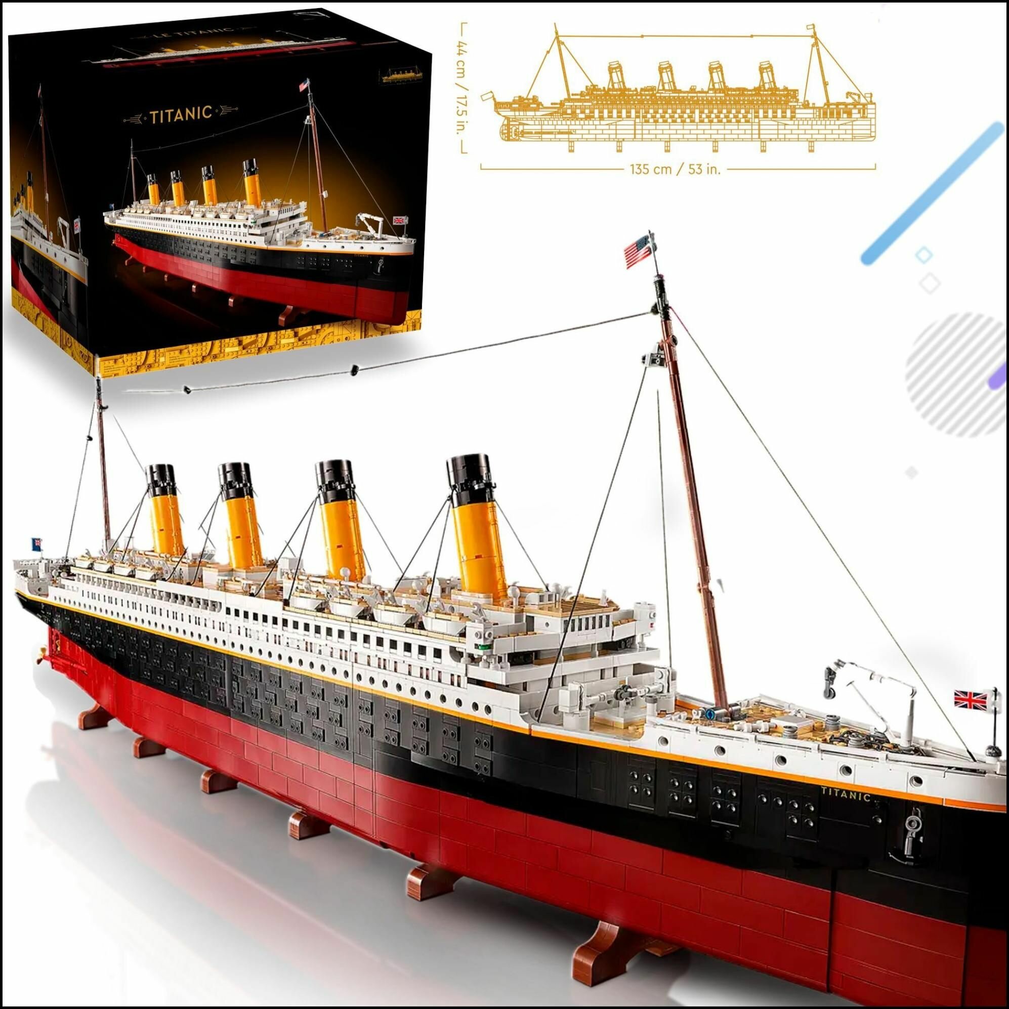 Конструктор Титаник 8998 / 9090 деталей / Подарочный игровой набор Titanic для детей взрослых, мальчиков и девочек