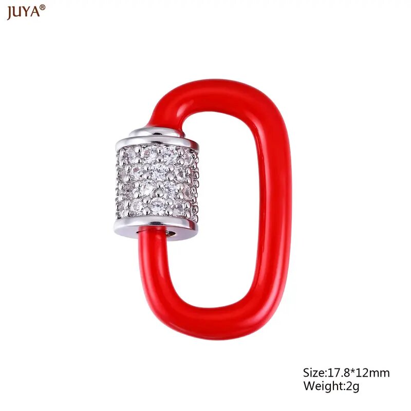 JUYA Застежка Silver-red с цирконом, 17.8*12mm