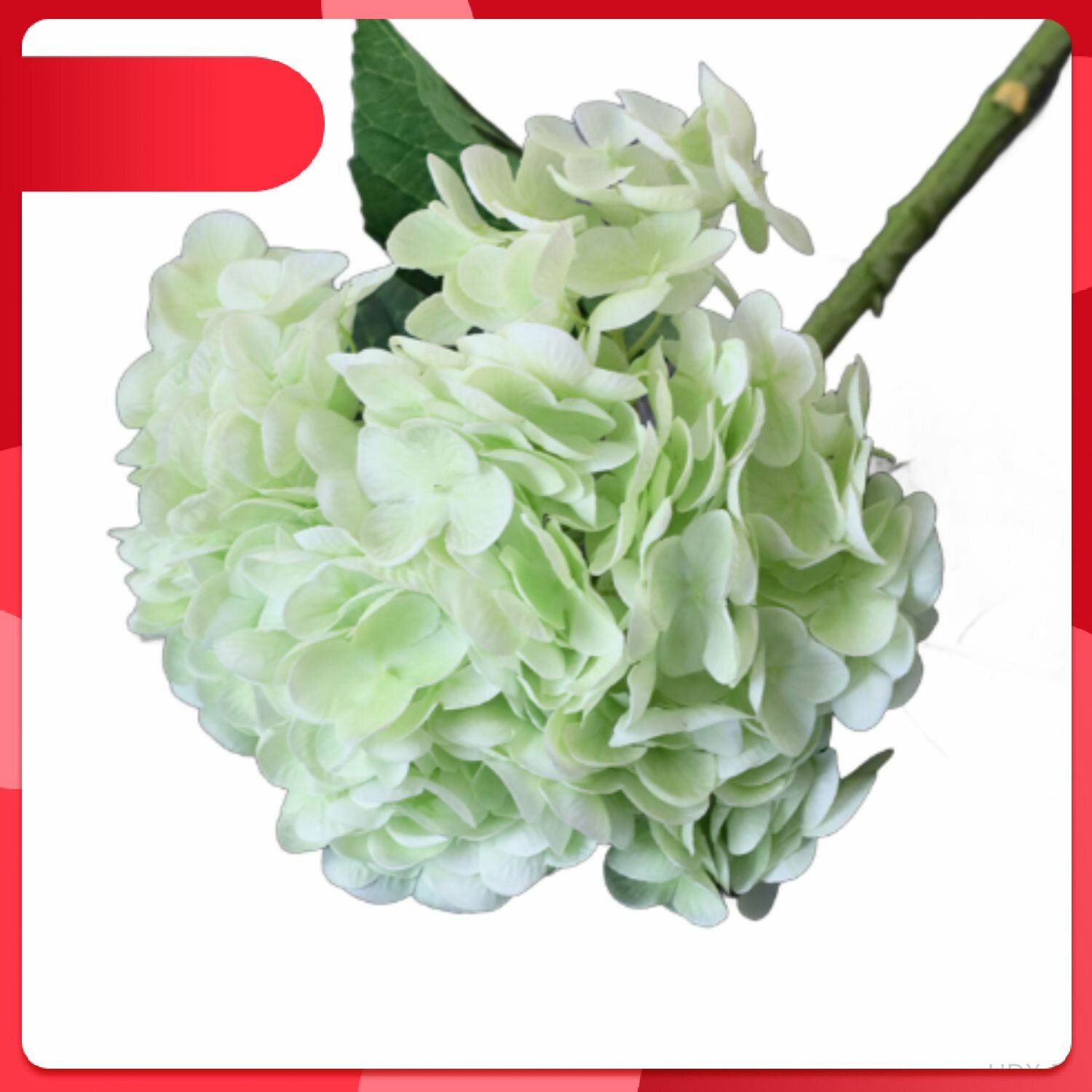 Головы искусственных цветов Гортензия из шелка с стеблями для декора дома и свадьбы, упаковка 1 шт, 196 мелких лепестков, материал пластмасса