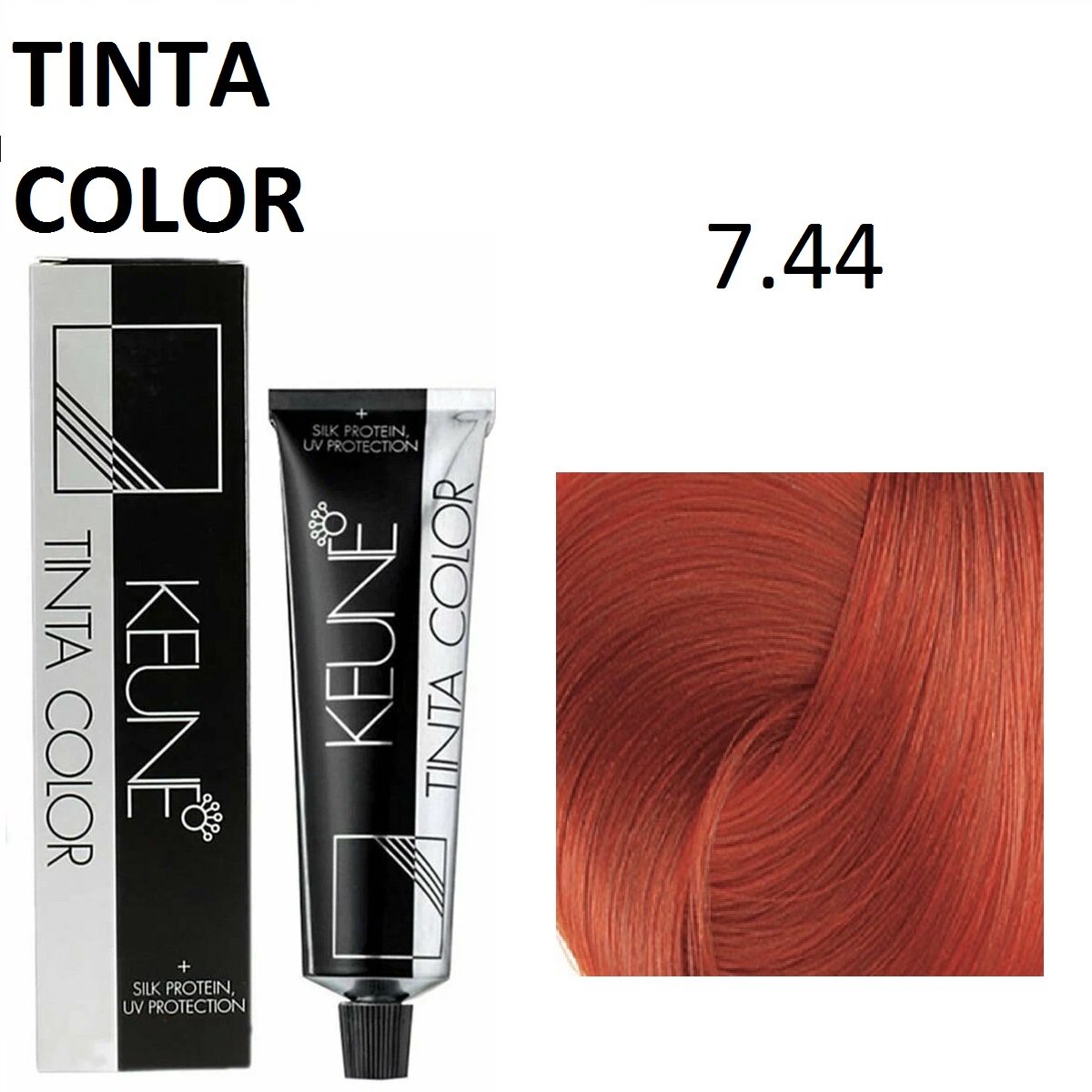 Keune Tinta Color 7.44 стойкая краска для волос, Средний Интенсивно-Медный Блонд 60 мл