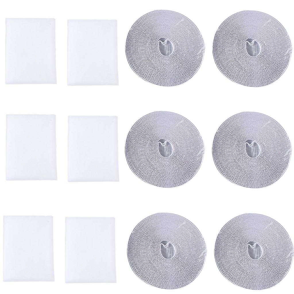 Набор из 6 многоразовых сеток для окон с клейкой лентой, безопасных для животных, A