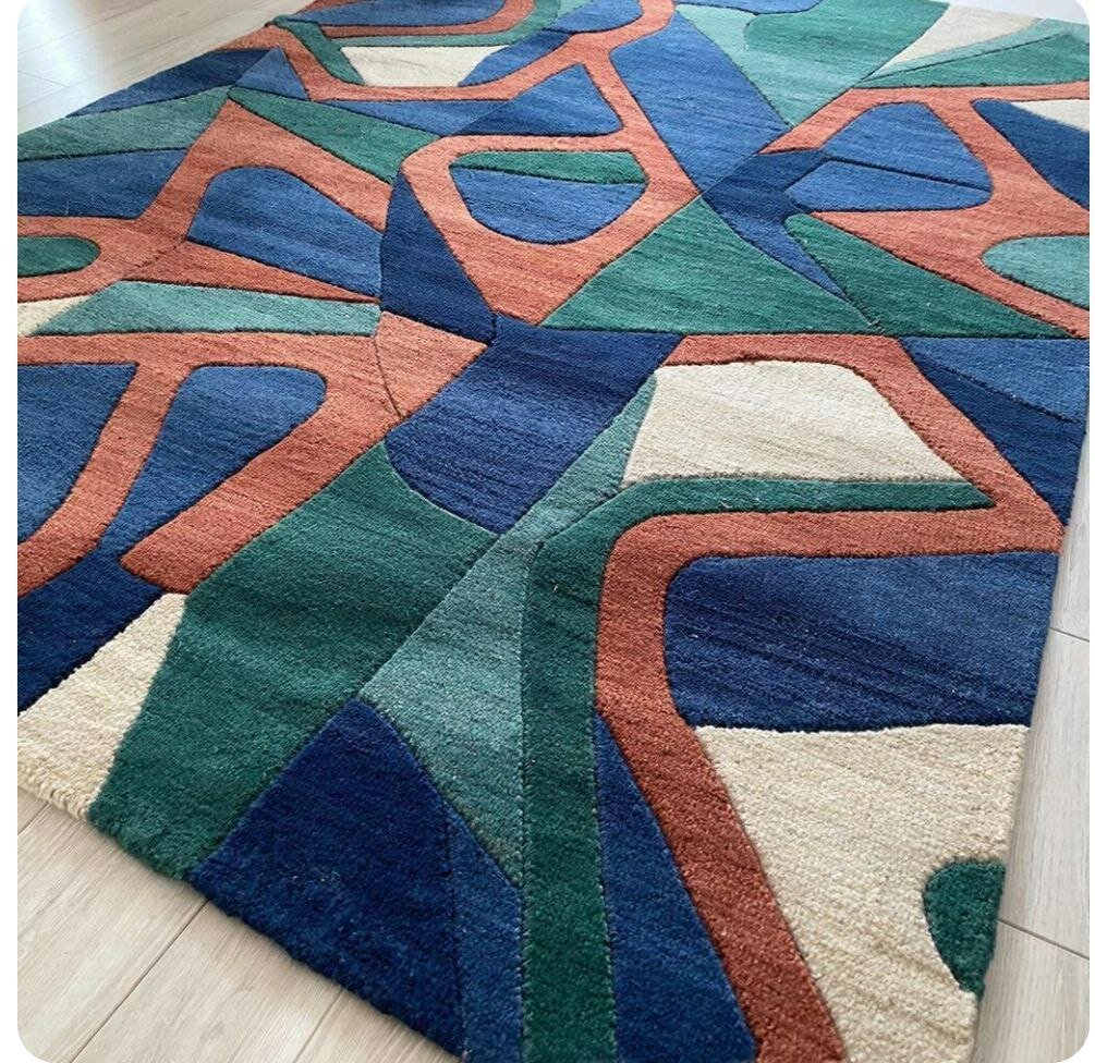 Ковер натуральный шерстяной ручной работы нестондартный тонкая нитка очень нежный и теплый размер 120 на 180