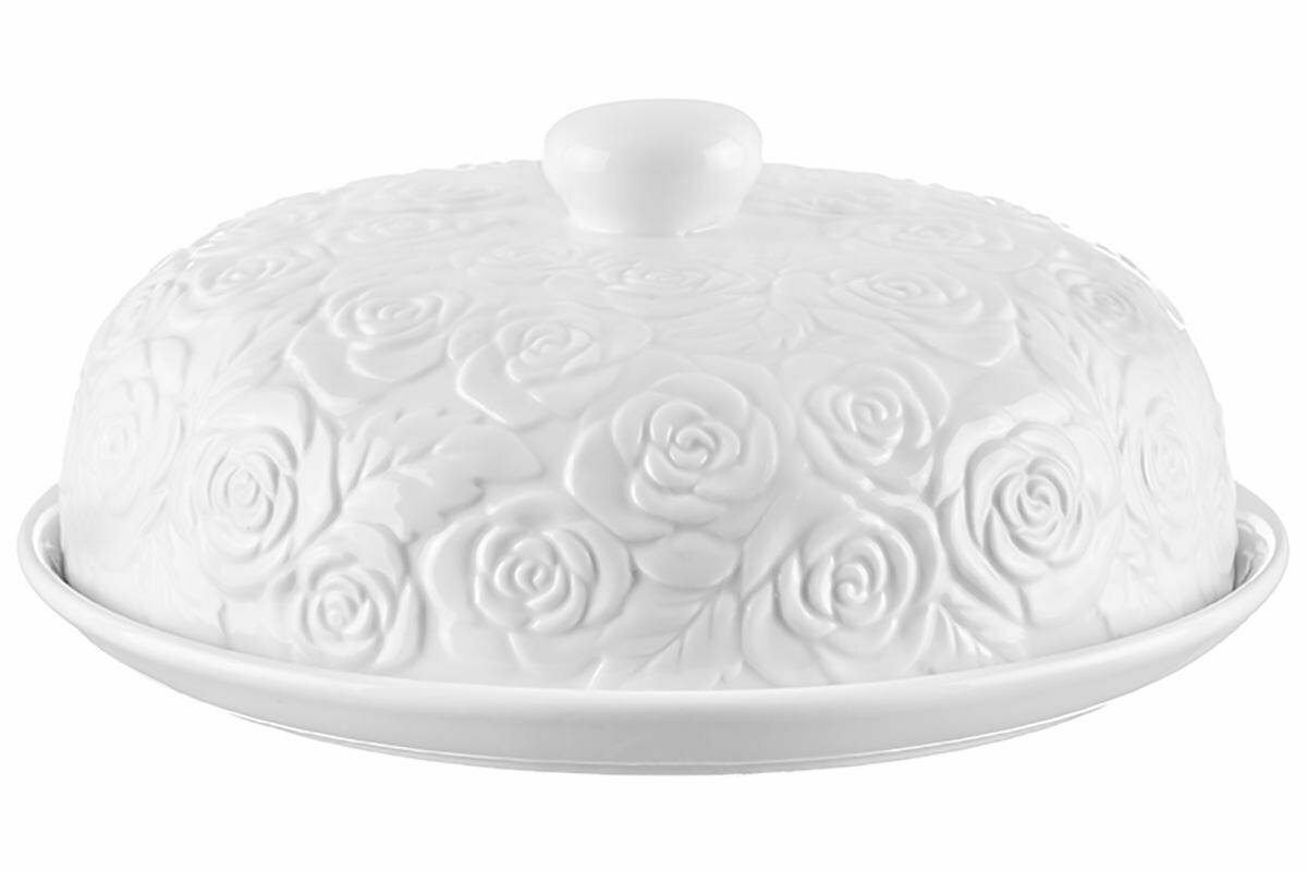 Блинница фарфор белые розы 23СМ элан