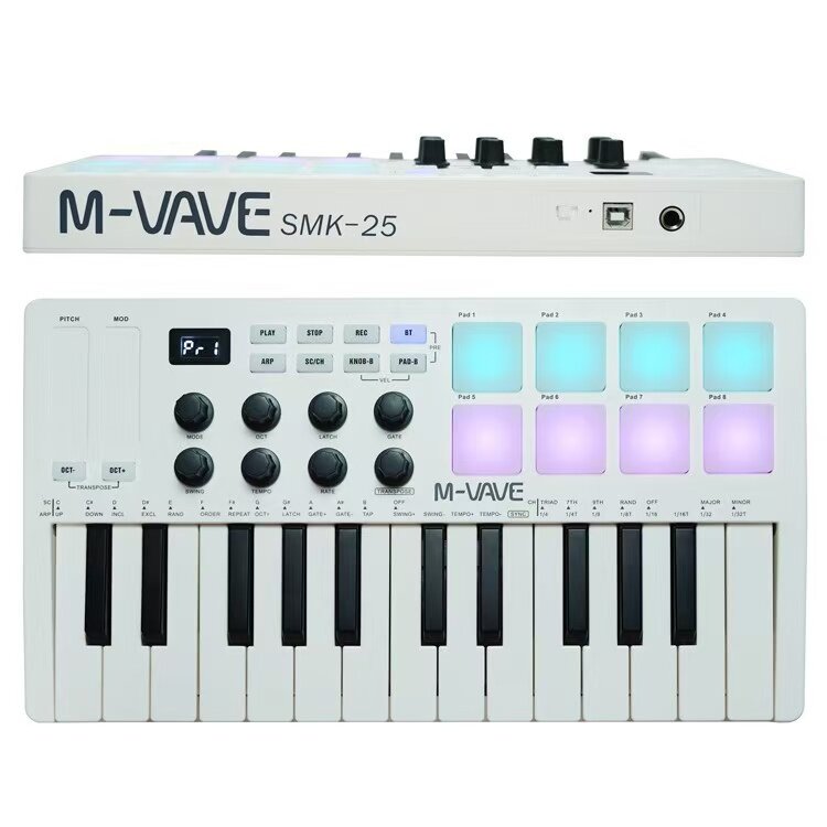 MIDI-клавиатура M-VAVE SMK-25MINI (25 клавиш) черная