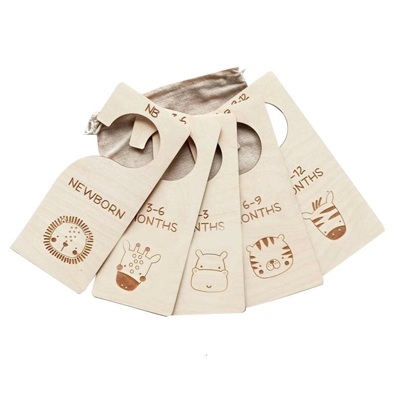 Разделители для детской одежды, деревянные, 5 шт.