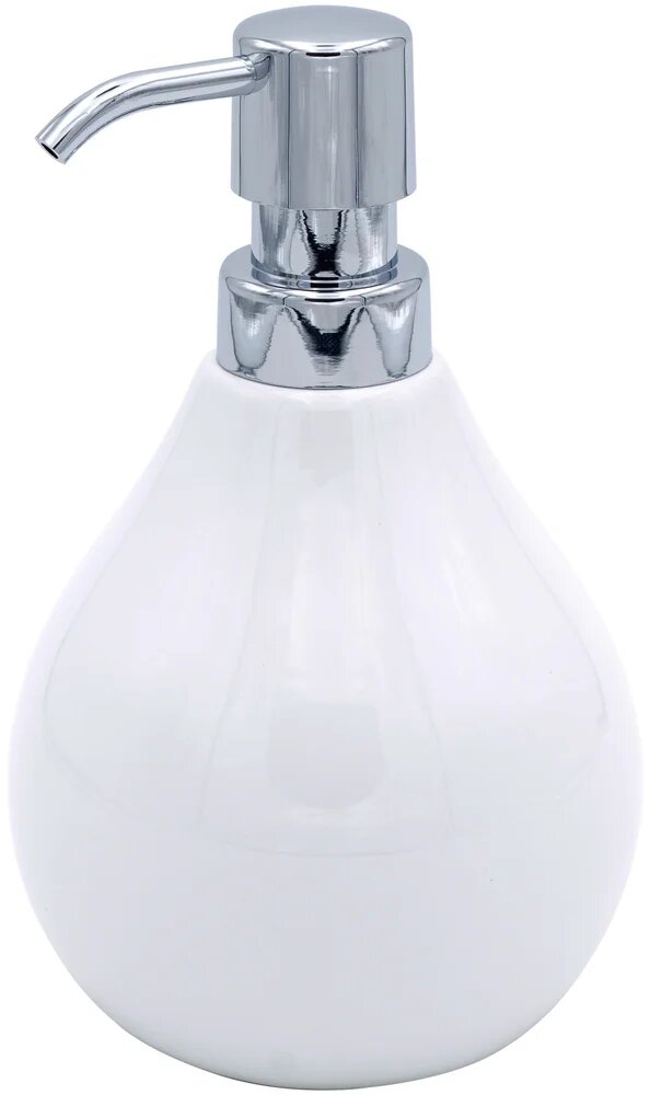 Дозатор для жидкого мыла Ridder Belly 2115501 настольный, механический, белый, глянцевый, пластиковый, круглый, диспенсер для мыла