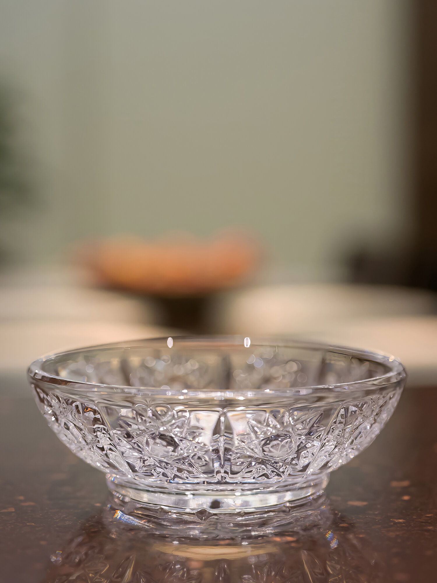 Розетка хрустальная для варенья и сервировки стола, высота 3.4 см диаметр 10 см, Неман 1100/18, 10387