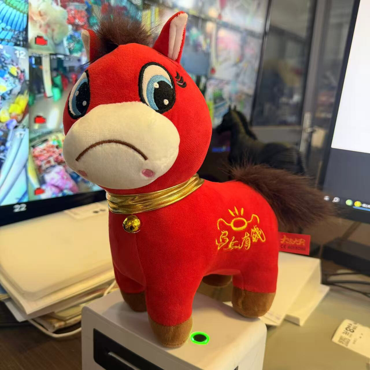 Плюшевая игрушка-талисман года Плачущей Лошади, Подушка для быстрого обогащения, Большая плюшевая кукла, Зодиакальная игрушка, Новогодний талисман