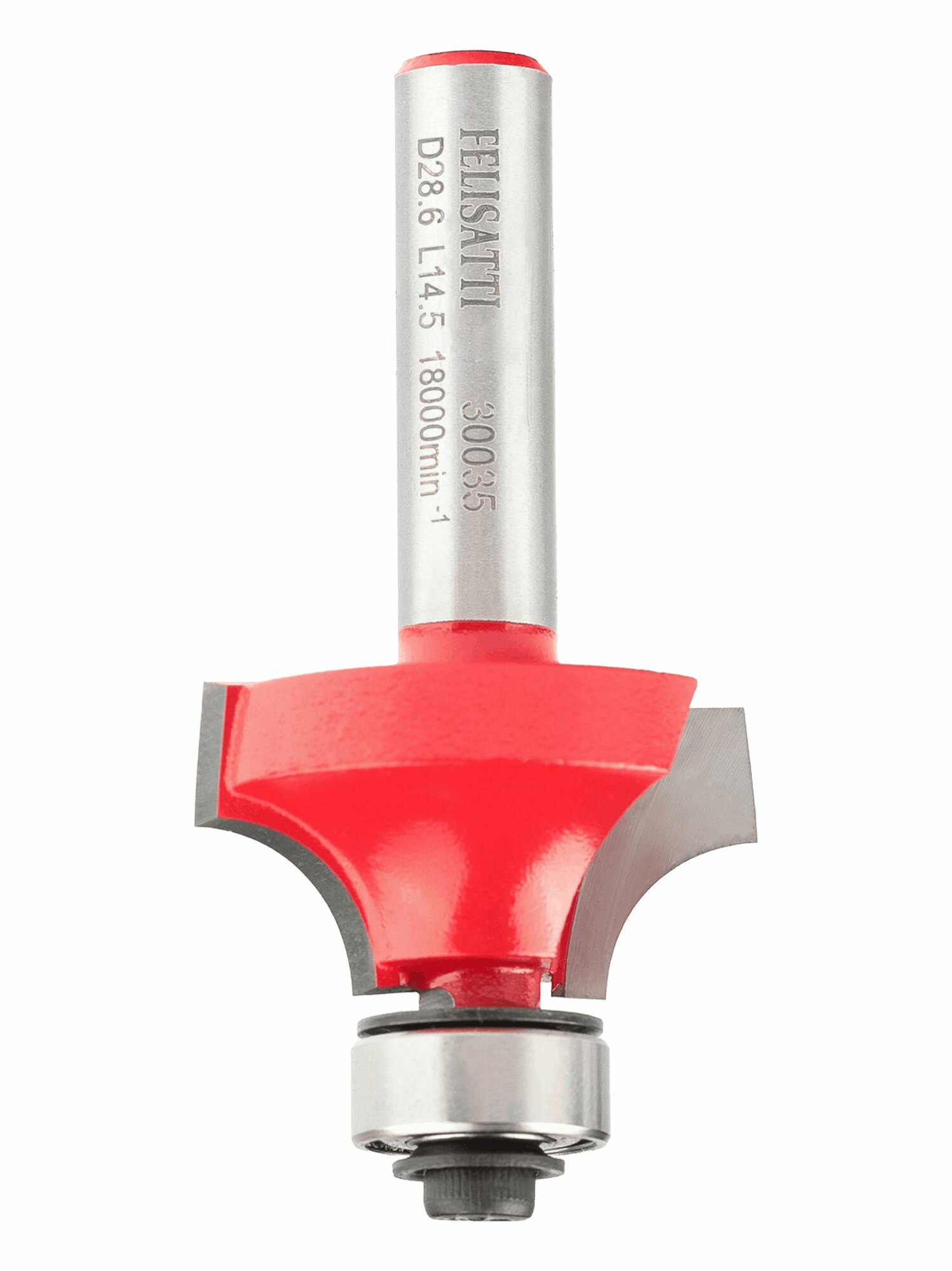 Фреза кромочная калевочная ф28.6х16, r8, хв.8мм (подшипник ф12,7х4,8х5мм)