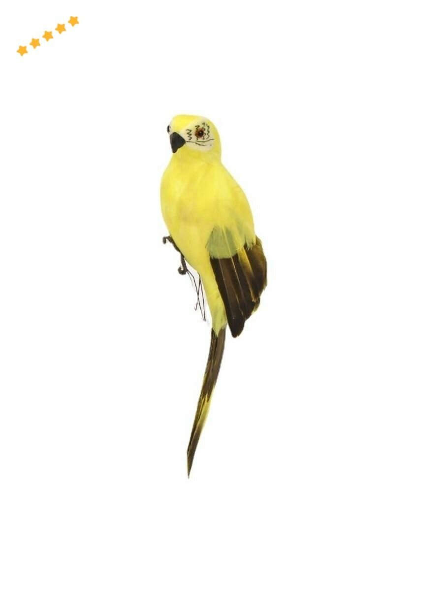 Желтый искусственный попугай Декоративная фигурка для интерьера