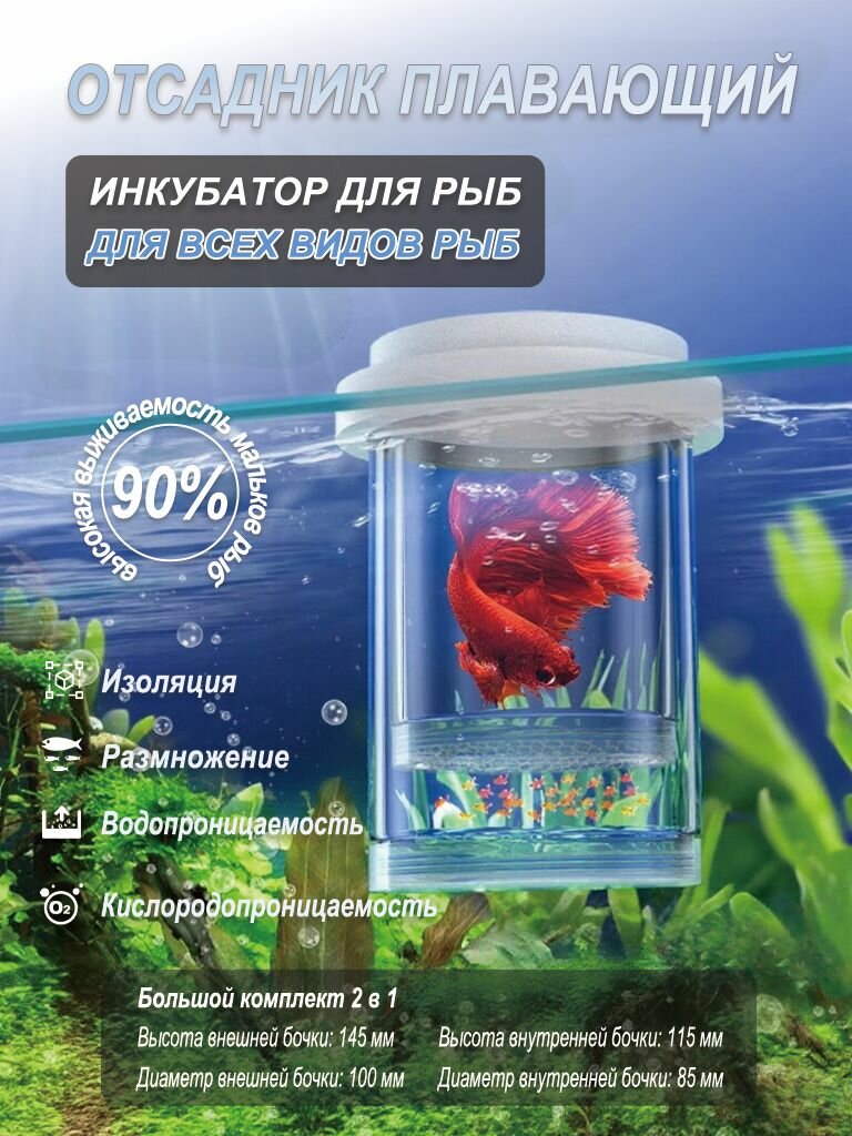 Плавающий отсадник инкубатор для размножения рыб и креветок защиты мальков