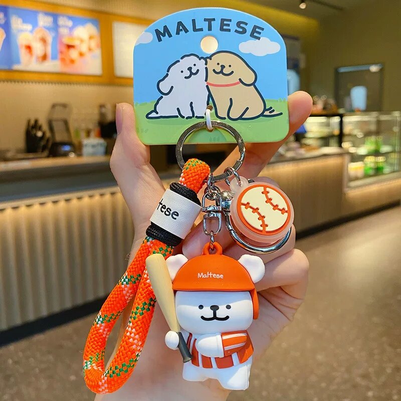 Новый оригинальный брелок-подвеска 2024 года с рисунком щенка в спортивной одежде для мужчин, для рюкзака, небольшой