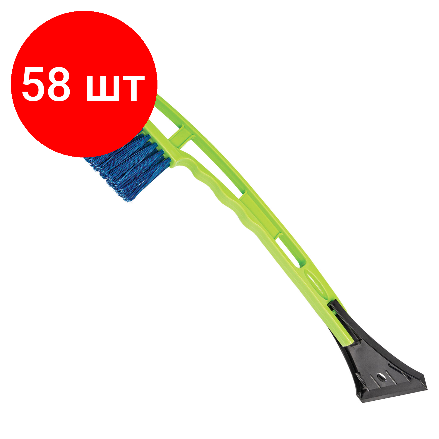 Комплект 58 шт, Щетка со скребком для снега автомобильная, мягкая щетина, 42 см, OKTAN, А3-01-02