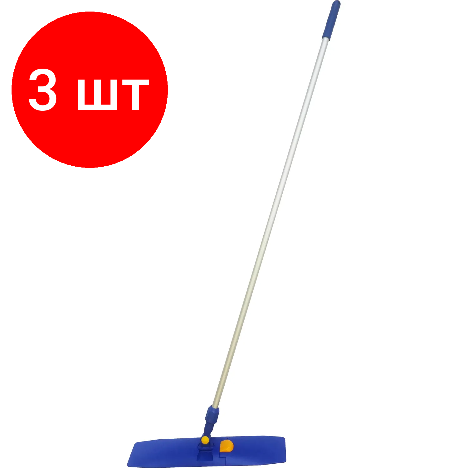 Комплект 3 штук, Швабра флаундер для пола пластик 50х10см в сборе без насадки