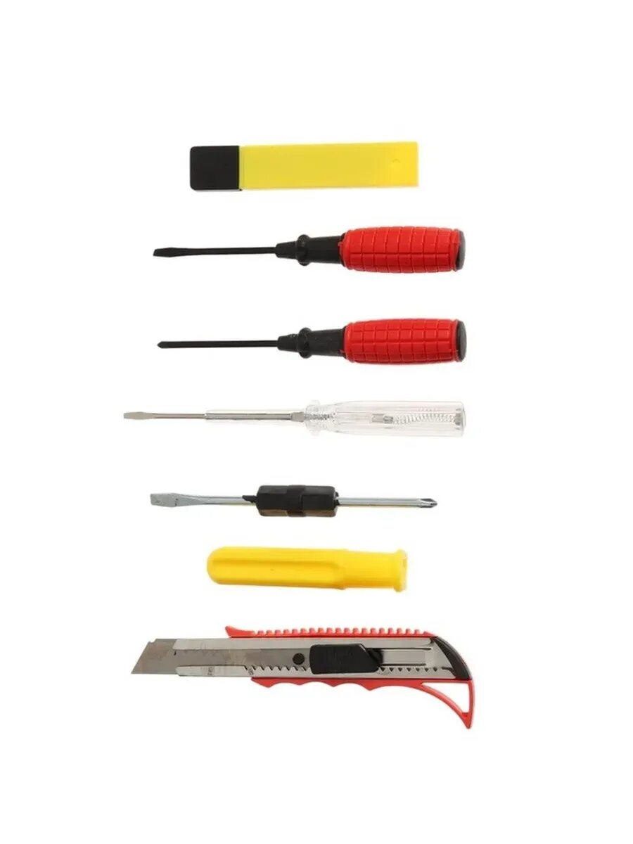 Комплект инструментов в блистере: нож, отвертки и индикатор