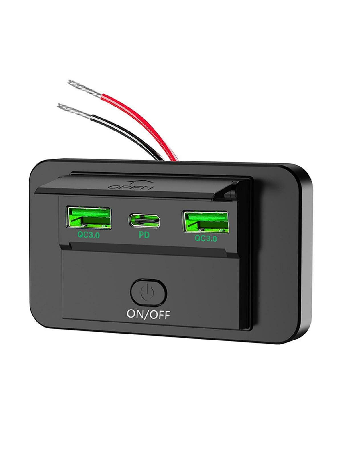 Адаптер Автомобильной Зарядной Станции 12V-24V с Двойным Портом Быстрой Зарядки USB и Type C