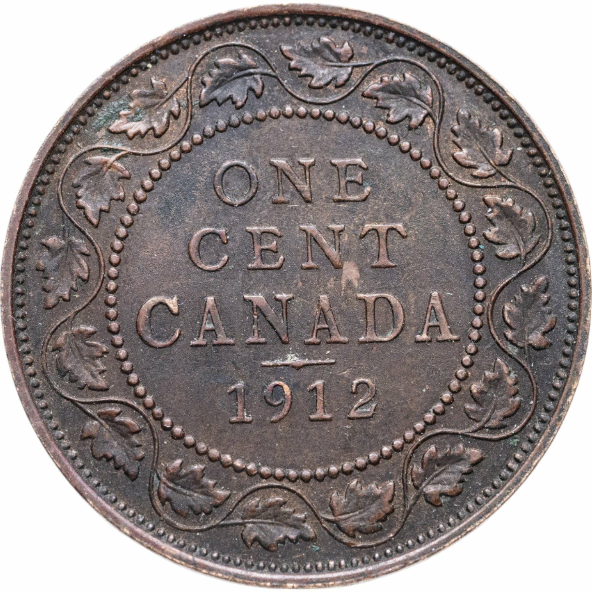 Канада 1 цент cent 1912, Бронза, в сохранности XF