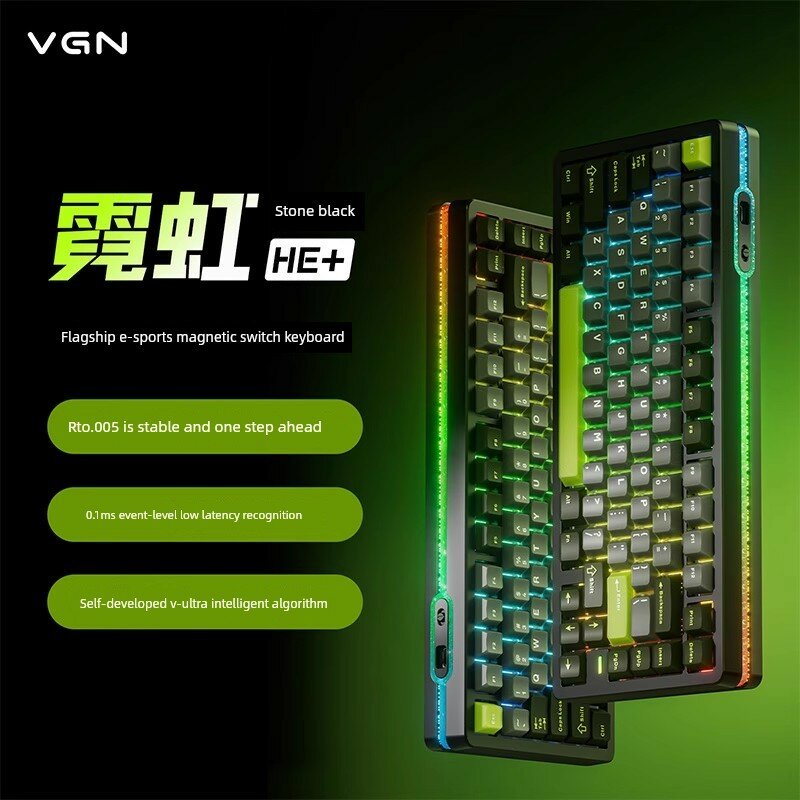 Игровая клавиатура VGN Neon с магнитными переключателями, 75% форм-фактор, настраиваемая, с креплением Gasket, с