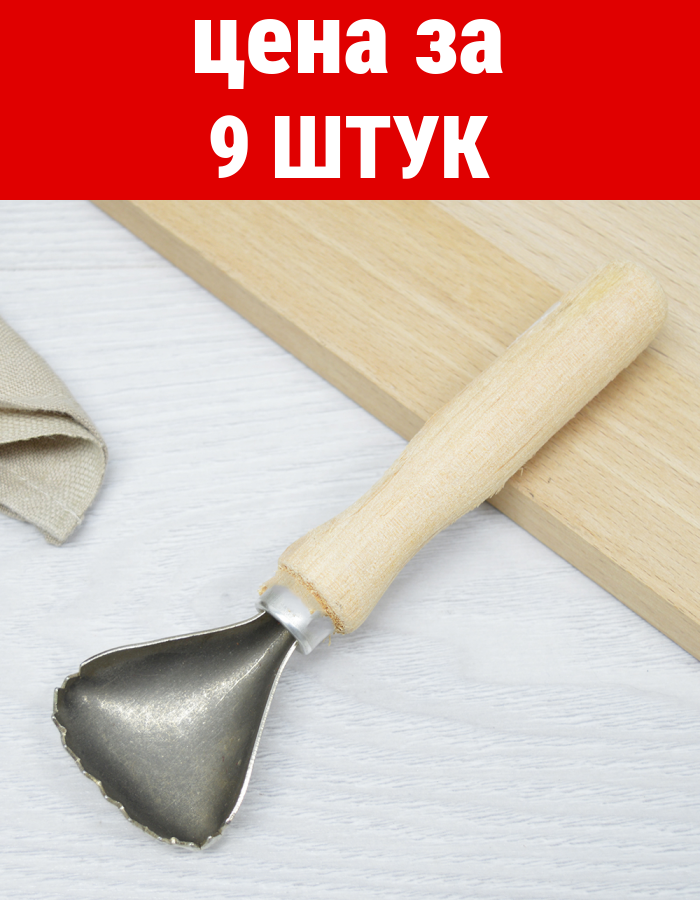 Комплект 9 шт, Рыбочистка с деревянной ручкой