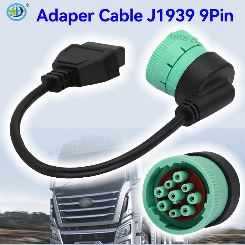 Кабель-переходник J1939 9-контактный к OBD2 16-контактный соединительный кабель диагностического сканера для тяжелых грузовиков для Cummins Volvo Mack Freightliner