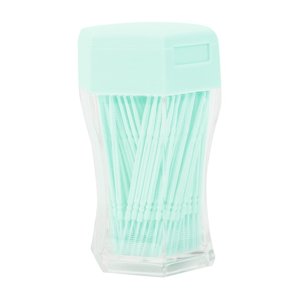 200 шт, зубочистка с двойной головкой, бытовая чистящая зубочистка для удаления зубного камня (зеленая)