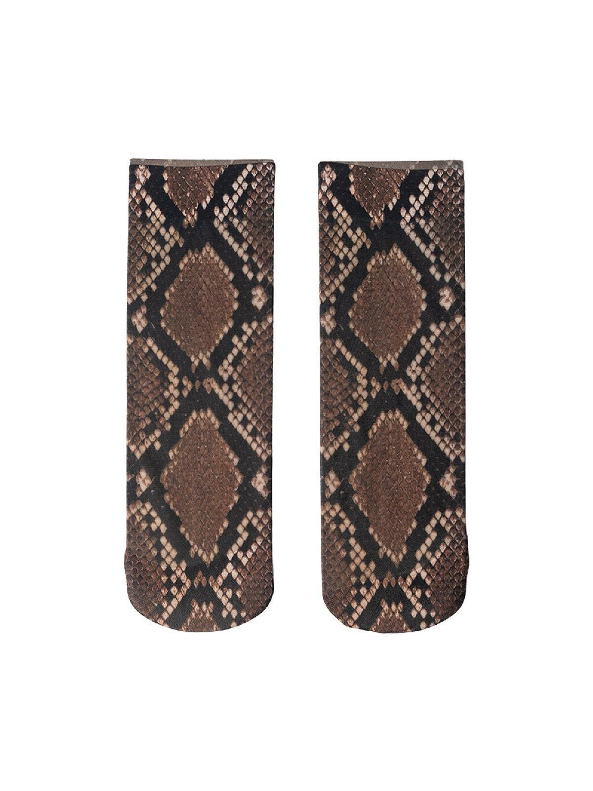 Женские короткие колготки с принтом змеиной кожи, Змеиный узор