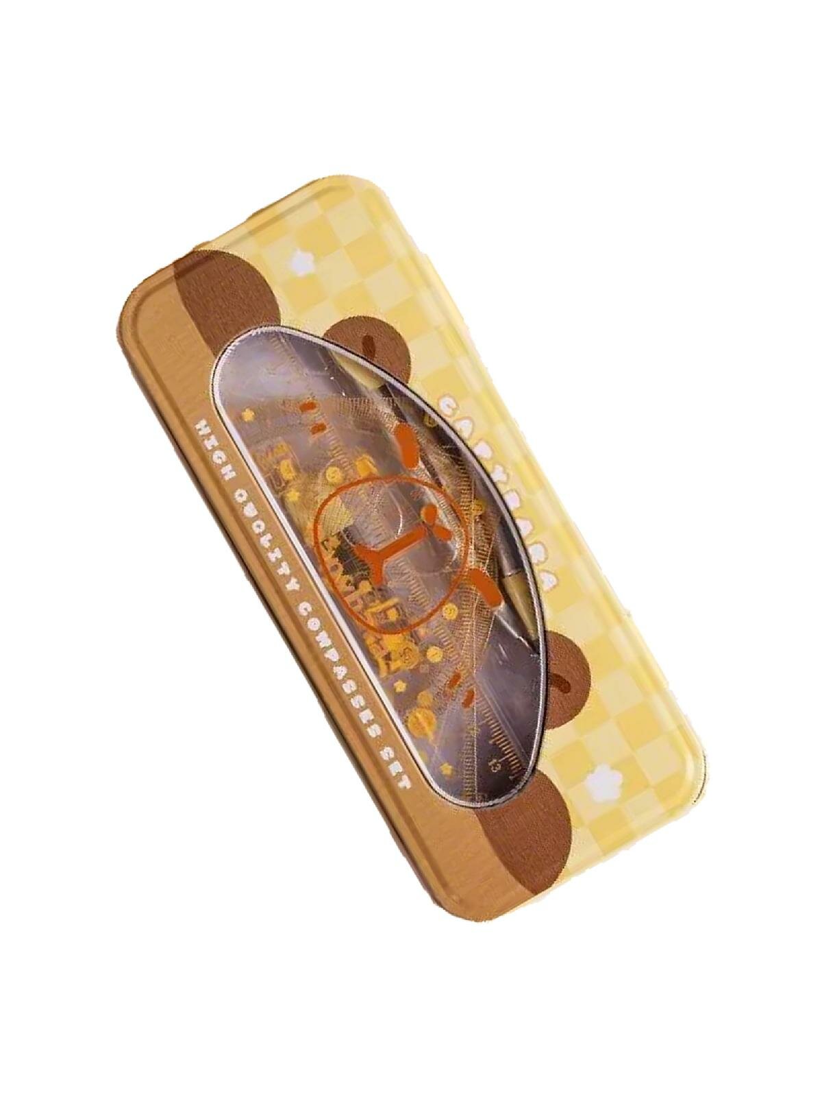 7 Шт. Набор прекрасных линейок Капибара Набор геометрии Математический транспортир Компас для ученика