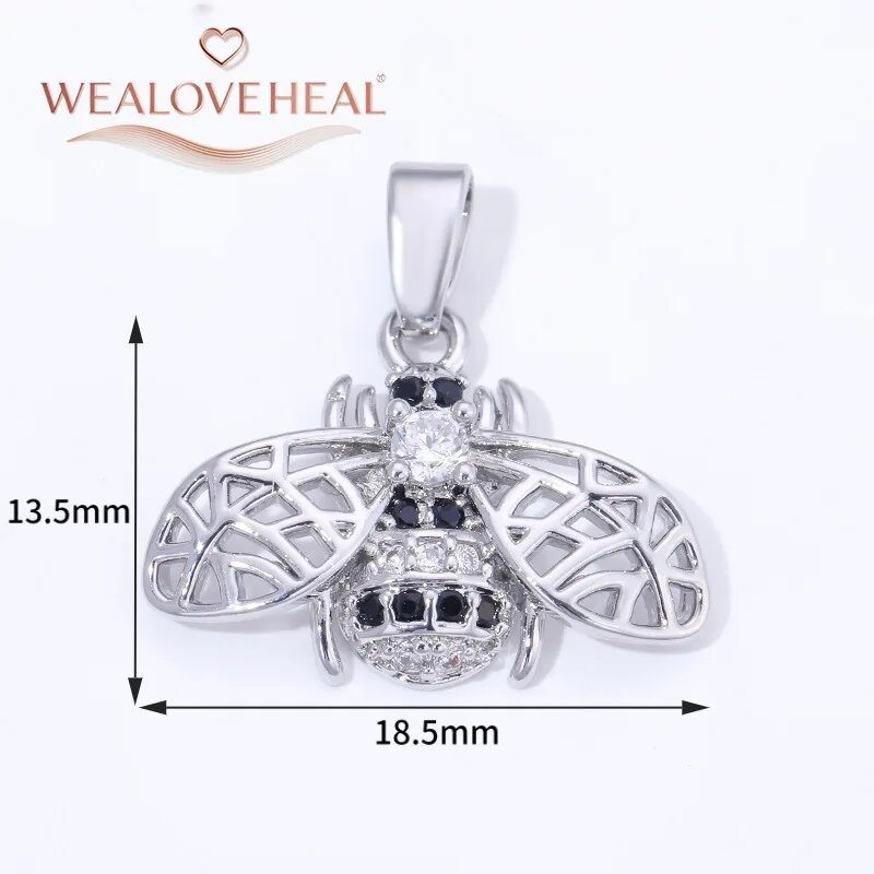 Подвеска-пчела WEALOVEHEAL из латуни с позолотой 3 pieces, Rhodium Plated