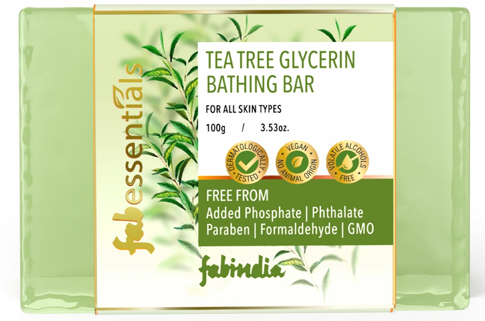 Мыло глицериновое чайное дерево Fabessentials Bathing Bar 100 г