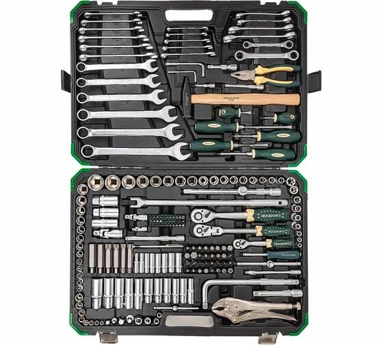 Набор инструментов 202+2 предмета 1/4", 3/8", 1/2" (6гр,12гр.) RockFORCE