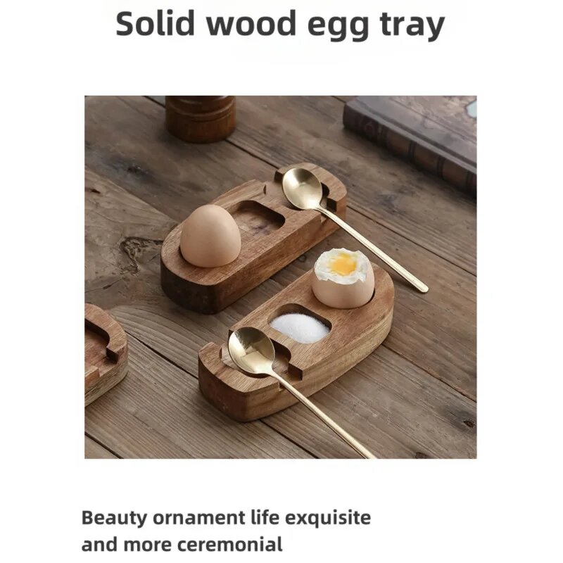 Деревянный держатель для яиц + ложка, Egg Cup holder2 — фото 1