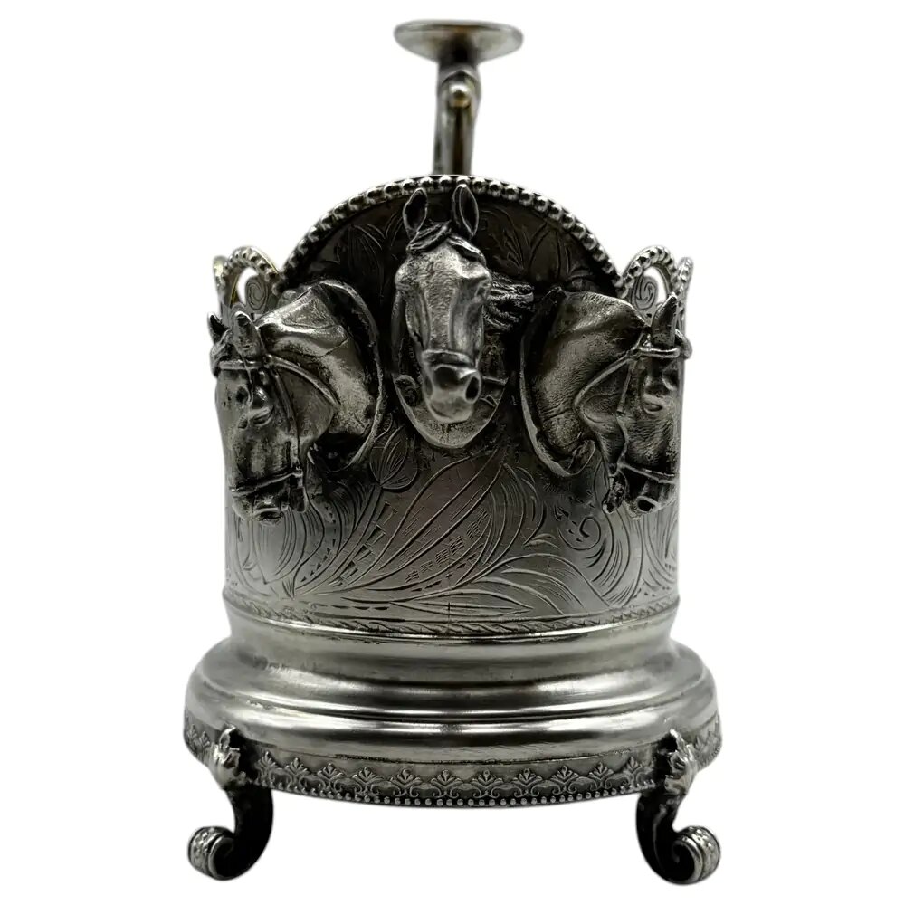 Подстаканник "Тройка лошадей", серебро 0.84, 1908-1917 гг. Братья Грачёвы, Российская империя