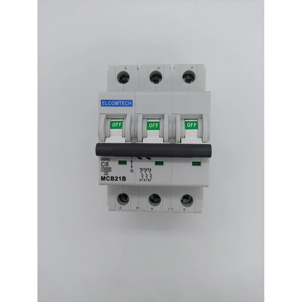 Автоматический выключатель ELCOMTECH MCB21B-10-3C6AC УТ-00026289