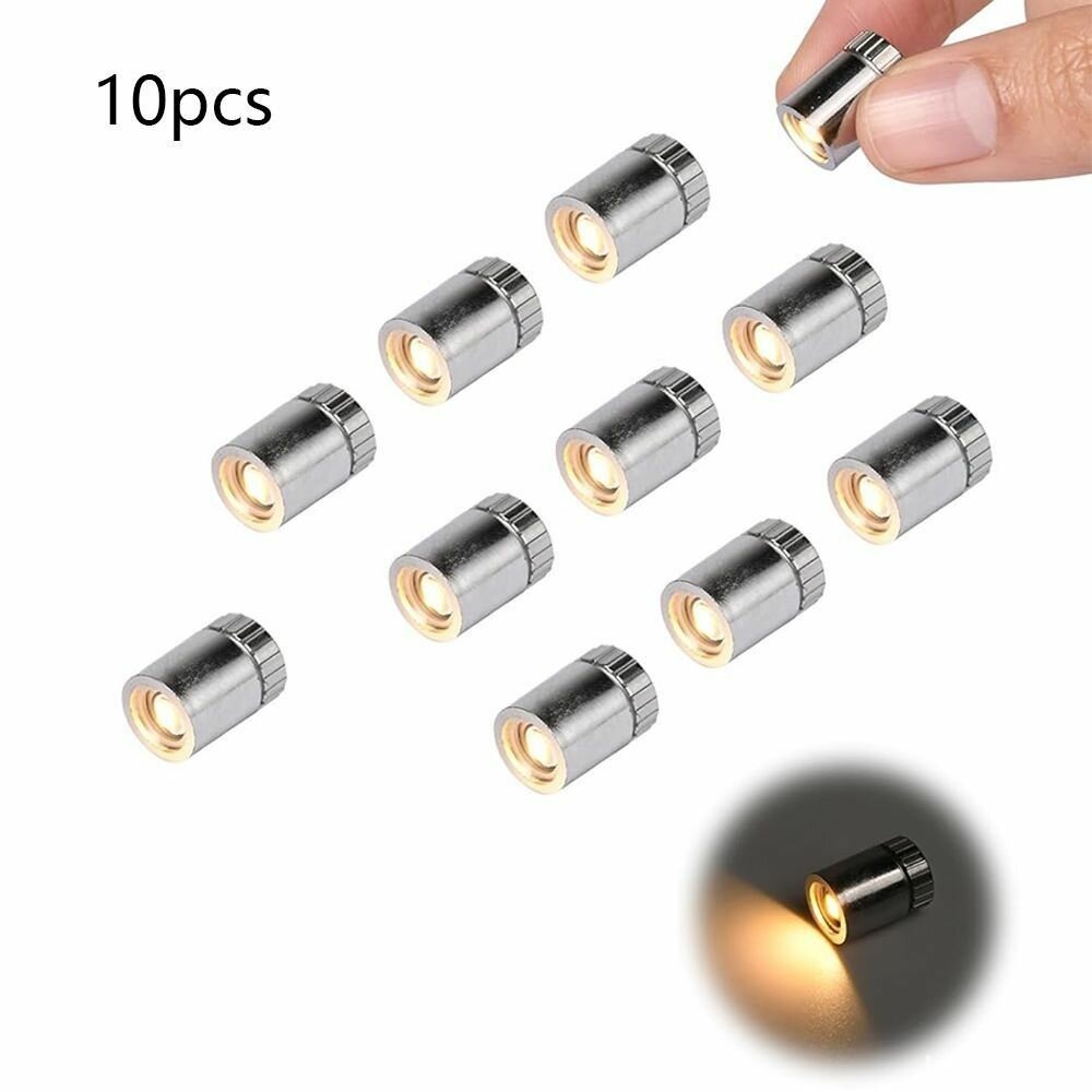 Миниатюрный светодиодный светильник 10pcs1.5x1cm, используемый для украшения кукольного домика теплым белым светом